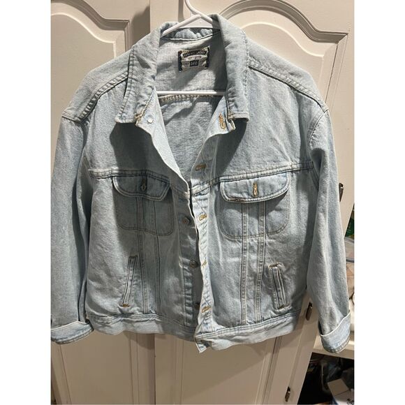 Lee | Jackets & Coats | Vintage Lee Denim Jacket Mens Large Light Wash ...